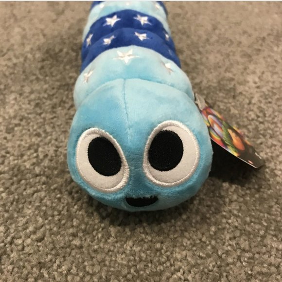 Bonkers | Toys | Slitherio Bendable Worm Blue W Stars 8 Plush Toy ...